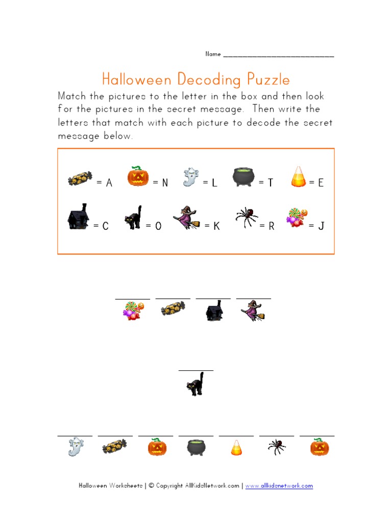 Halloween Code Puzzle PDF | PDF