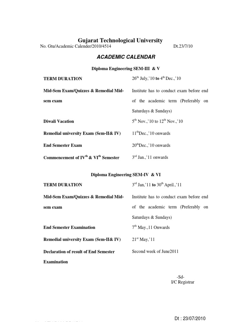 TERM (101) : Term Circular For GTU & TEB | PDF | Academic Term | Academia