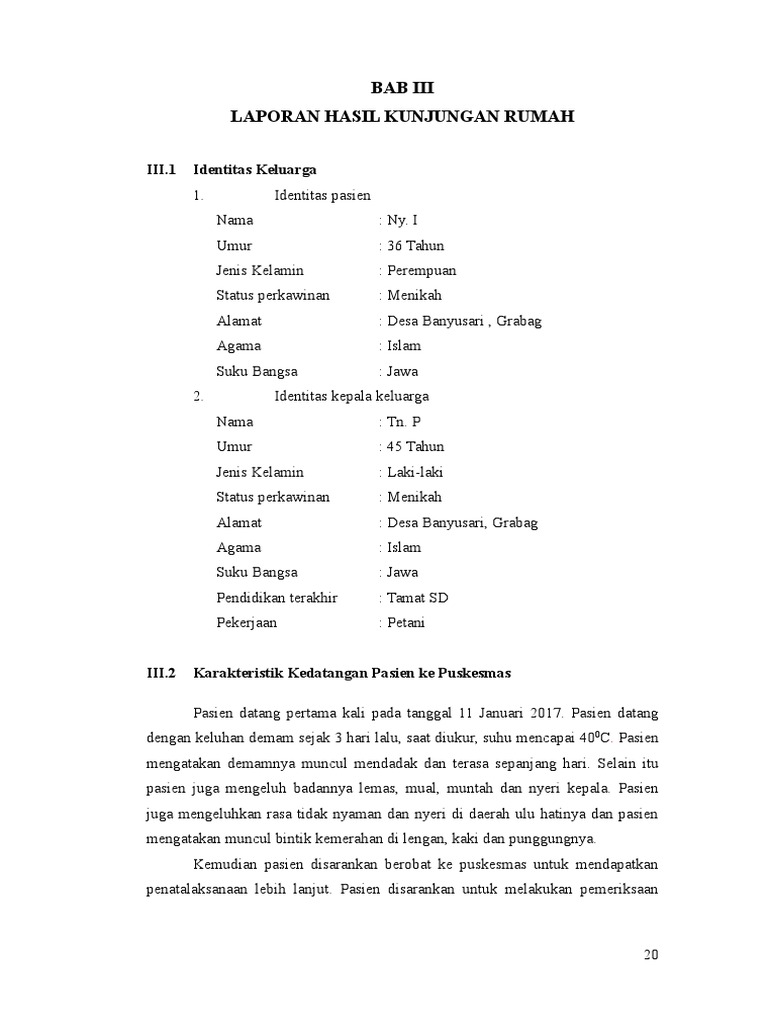BAB III Laporan Hasil Kunjungan Rumah | PDF