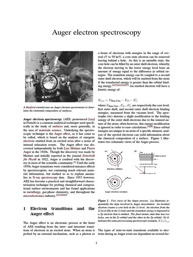 Auger electron spectroscopy | Atomic Physics | Chemistry