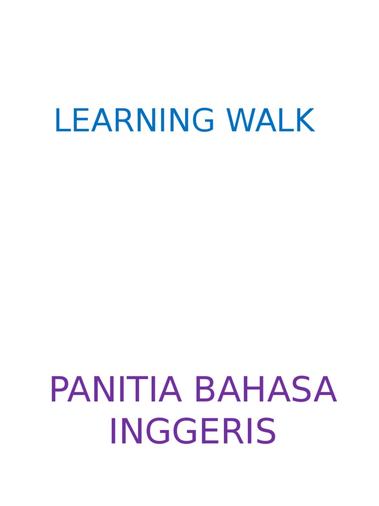Learning Walk | PDF