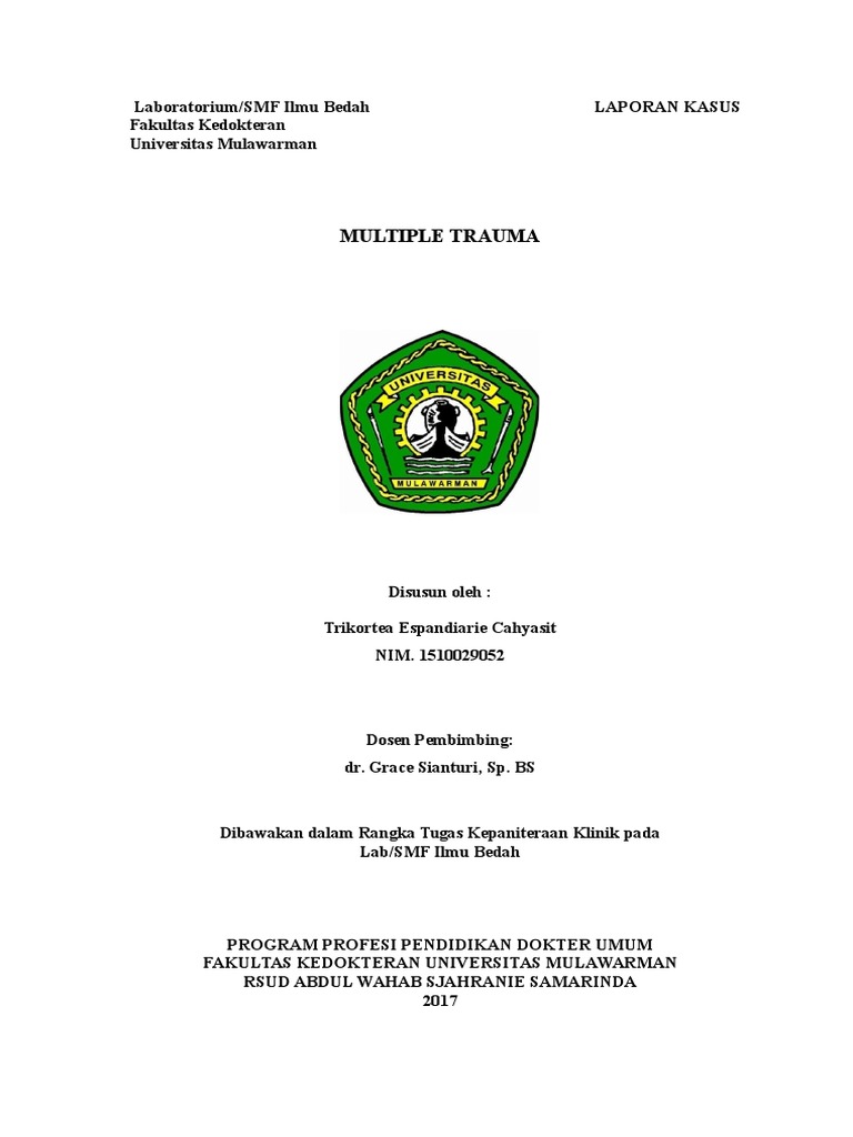Format Lapsus Multiple Trauma | PDF | Kesehatan Holistik | Sains & Matematika