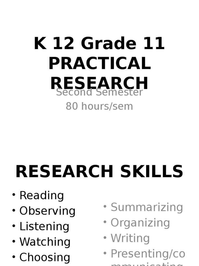 K To 12 Grade 11 Practical Research 1 | Download Free PDF ...