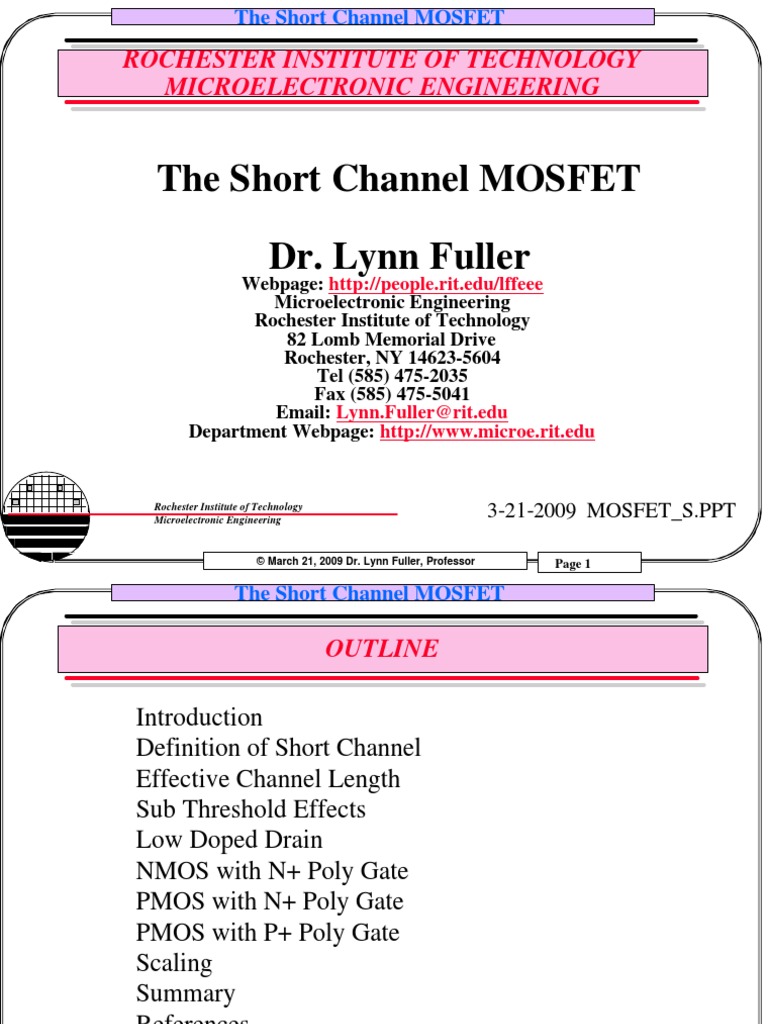 Mosfet Short Channel | PDF | Mosfet | Field Effect Transistor