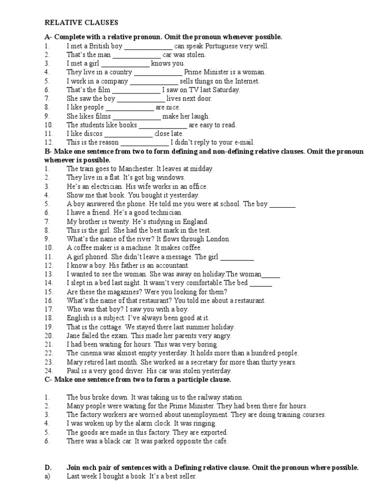 Relative Clauses | PDF