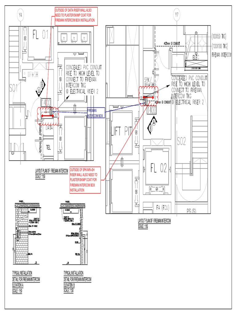 LAYOUT 1 - Fireman Intercom Typical Installation Details Layout Plan ...
