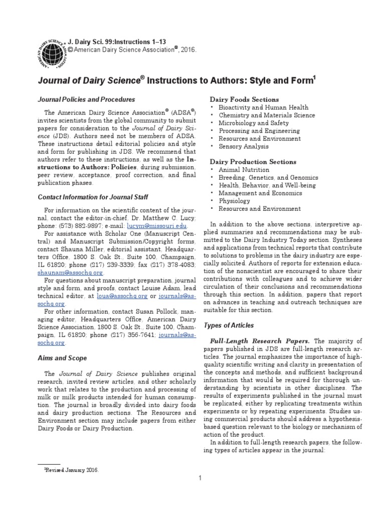 Regras Journal of Dairy Science | Statistics | Experiment