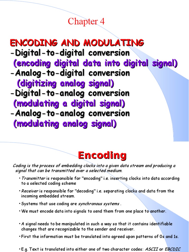 Encoding and Modulating Techniques | PDF | Modulation | Frequency ...
