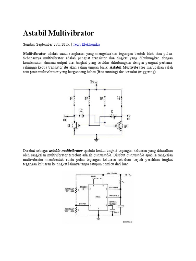 Astabil Multivibrato1 | PDF | Sains & Matematika