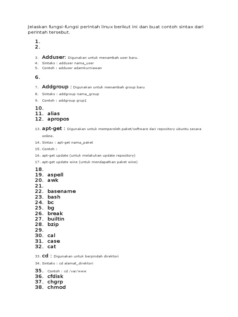 Perintah Dasar Linux | PDF | Komputer
