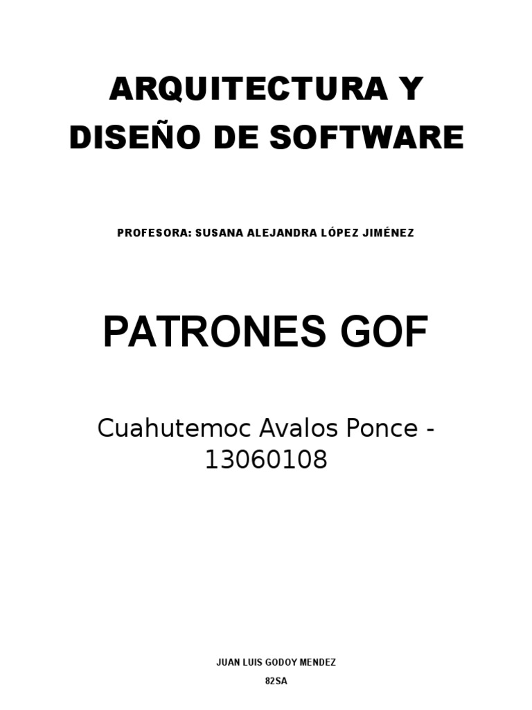Patrones GoF en Diseño de Software | PDF | Programación orientada a ...