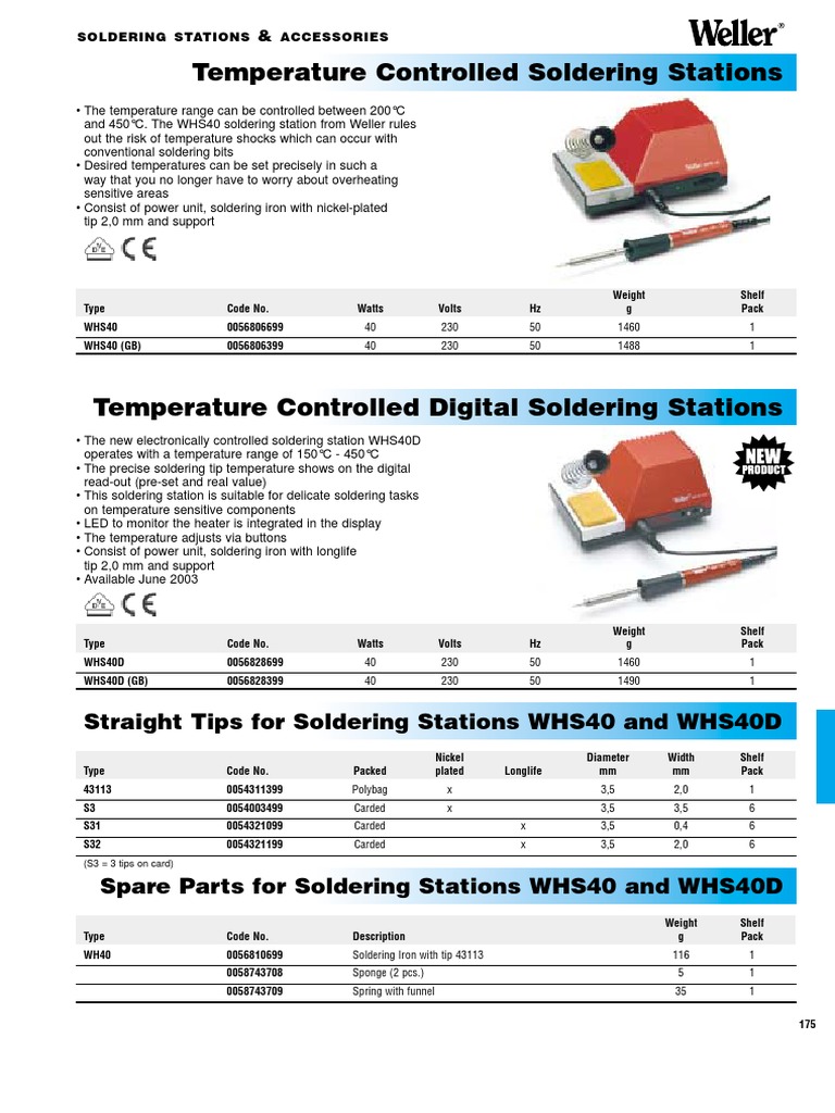 Wellerwhs40 en | PDF | Soldering | Equipment