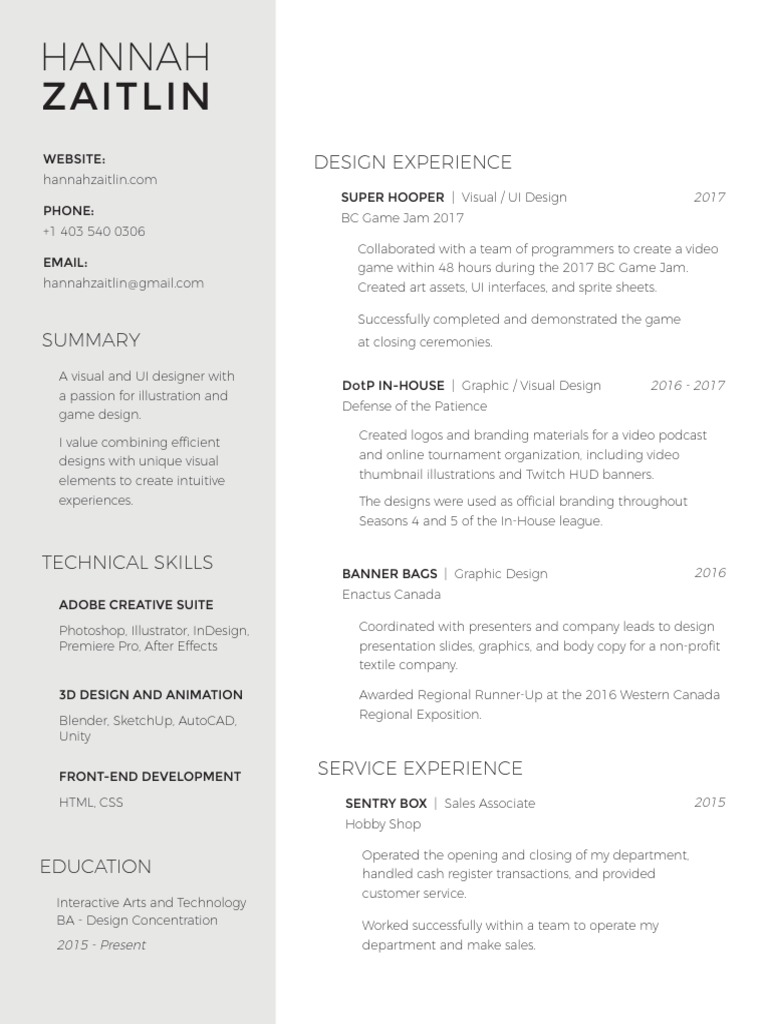 SIAT Co-Op Resume | PDF | Graphic Design | Software