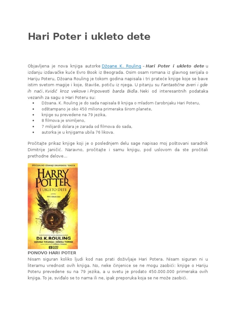 Hari Poter I Ukleto | PDF