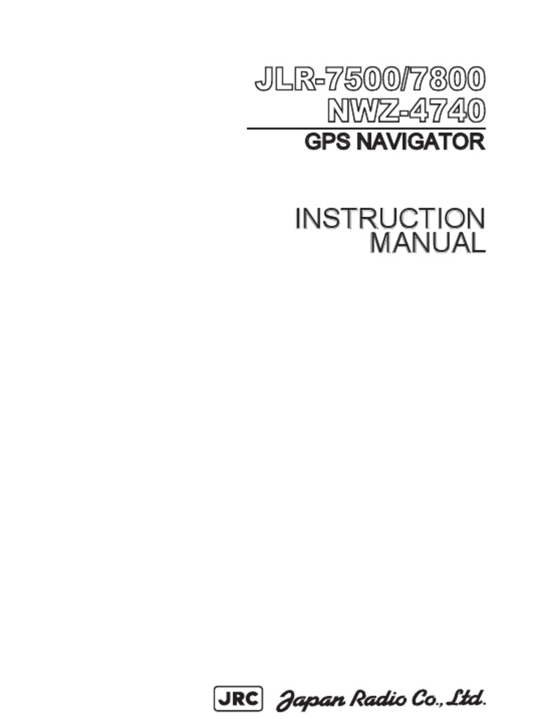 JRC GPS Navigator JLR-7800 Manual | PDF | Global Positioning System ...