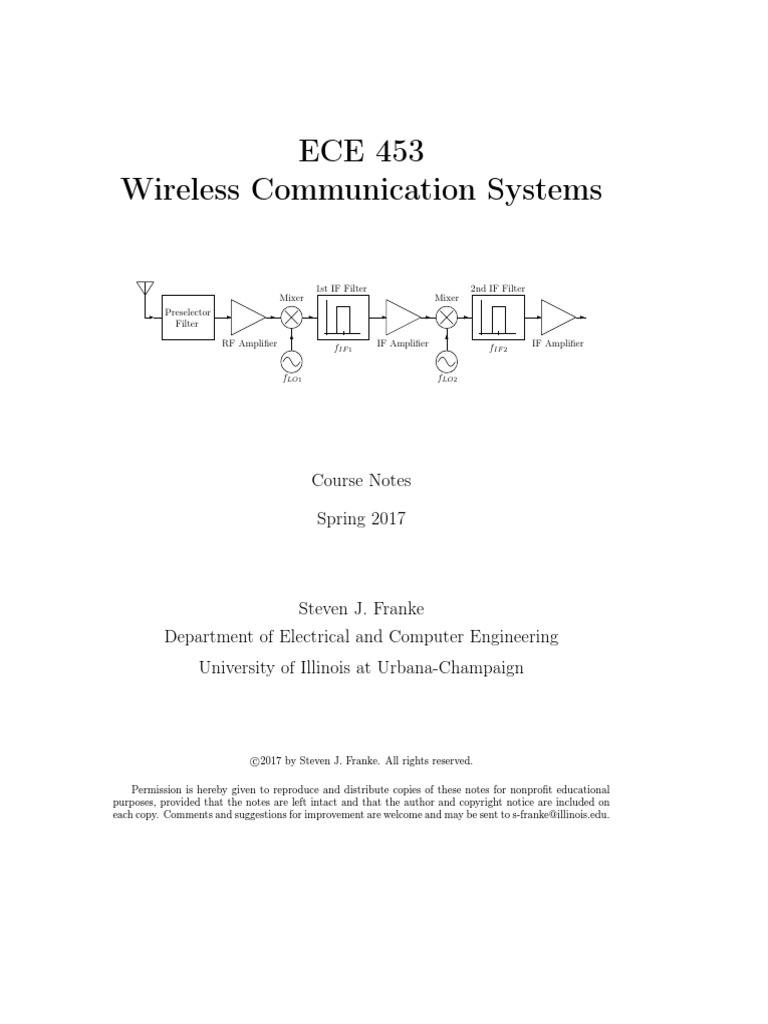 ECE453 SP17 Notes | PDF | Electronics | Telecommunications Engineering