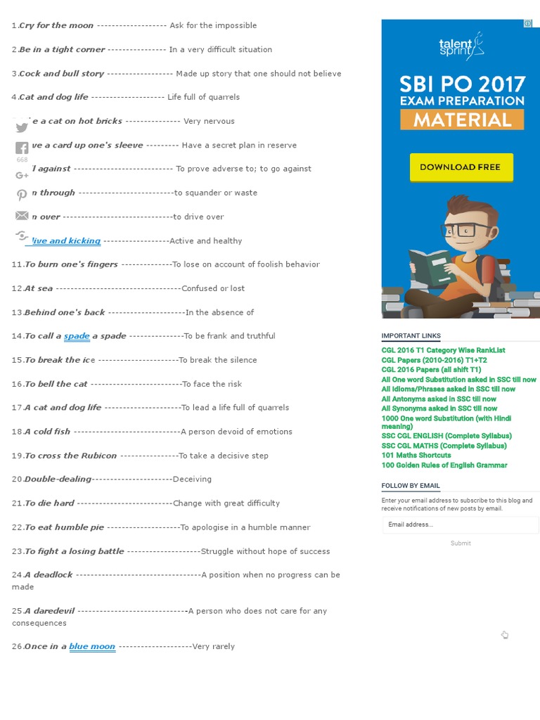 Idioms and Phrases | PDF