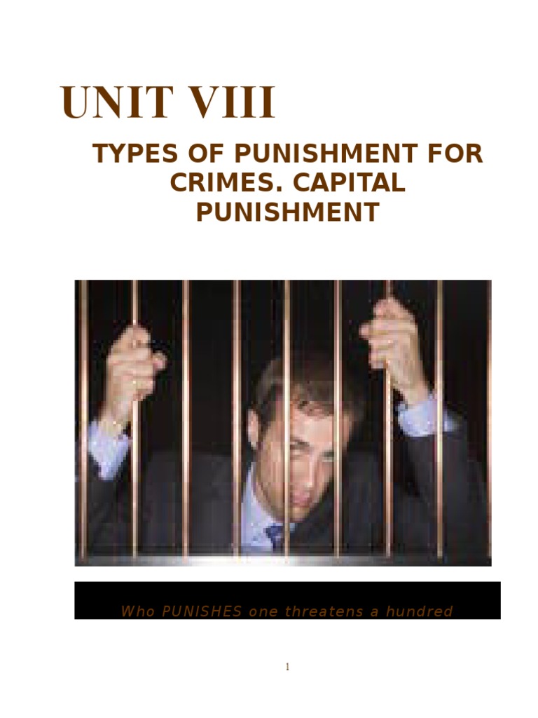 UNIT 8 Types of Punishment for Crimes Redactata | Capital Punishment ...