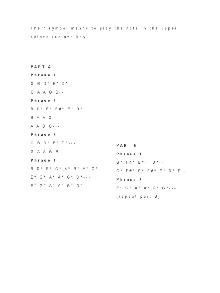 Upper Octave Music Notation Guide | PDF