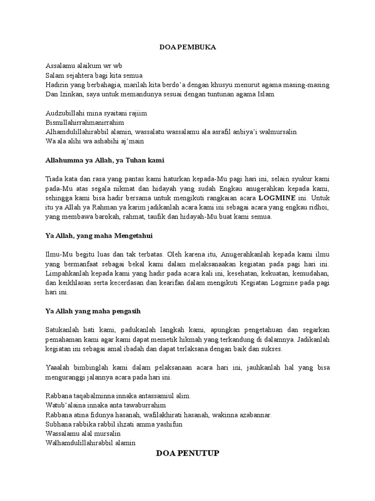Doa Pembuka | PDF