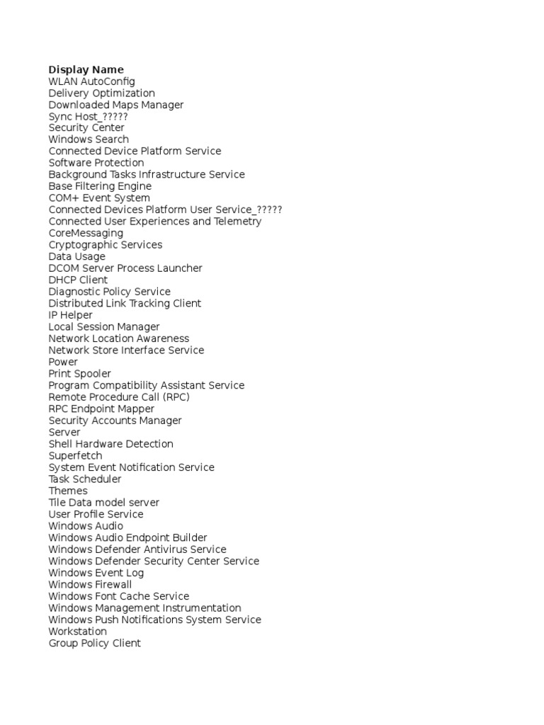 Black Vipers Windows 10 Service Configurations Black Viper | PDF ...