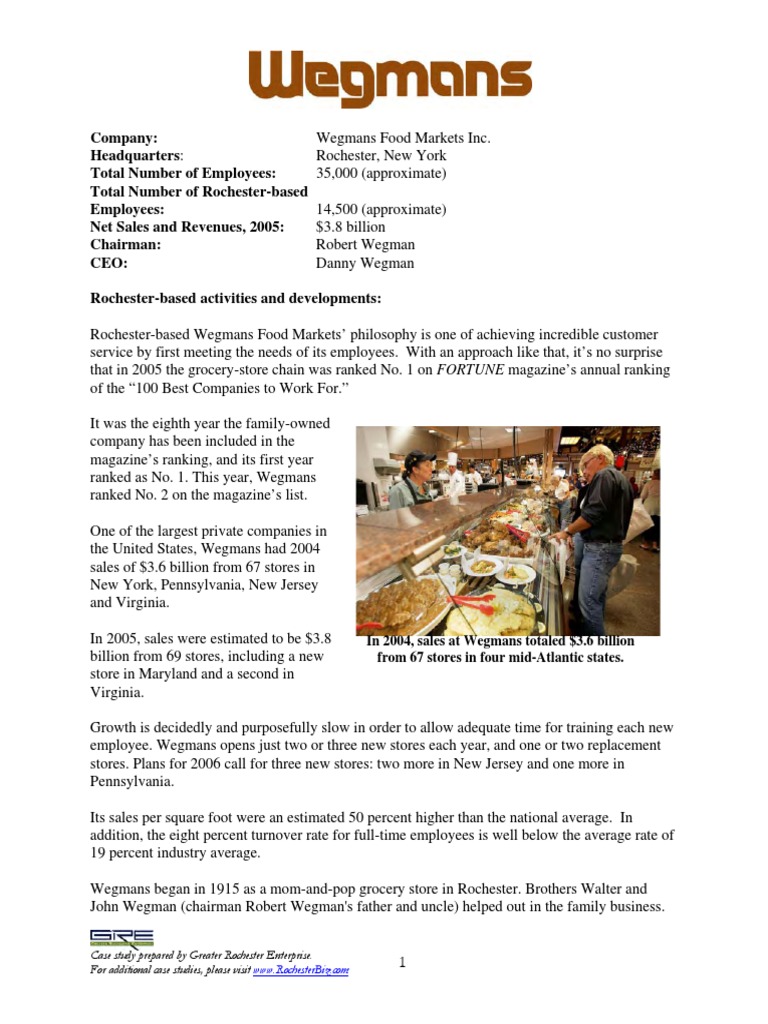 Wegmans Case Study1 | PDF | Grocery Store | Supermarket