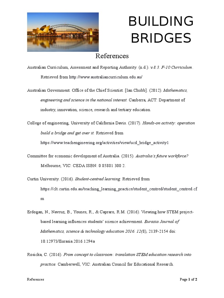 Building Bridges: References | PDF