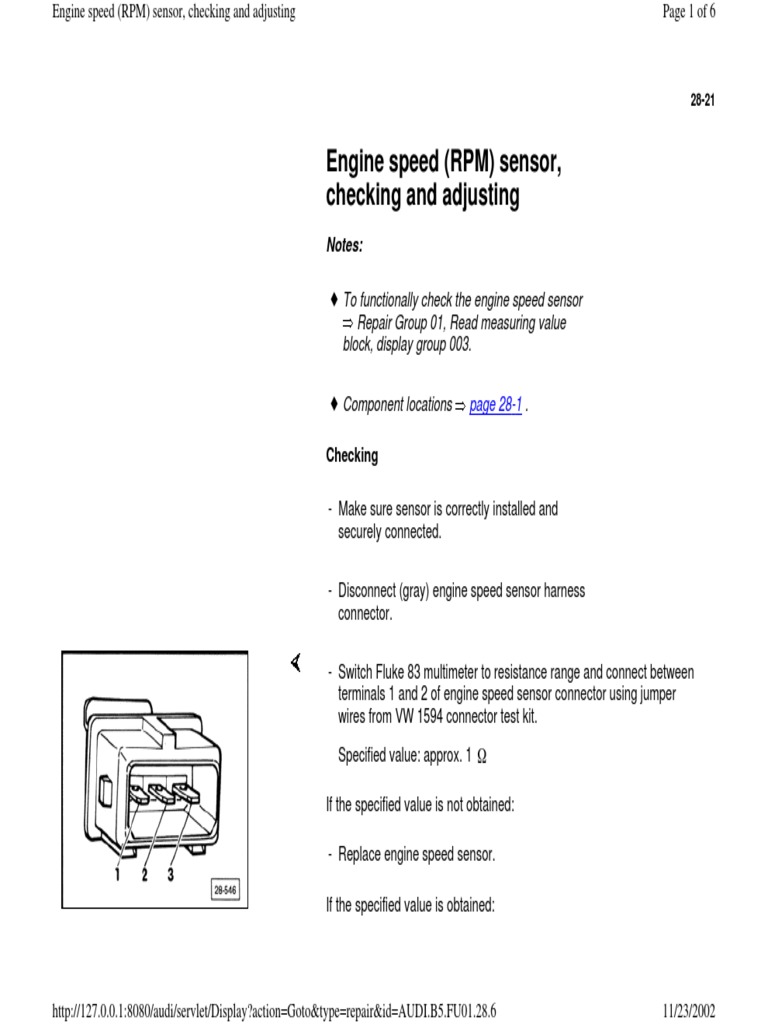 28-21 Engine Speed Sensor Checking and Adjusting PDF | PDF | Electrical ...