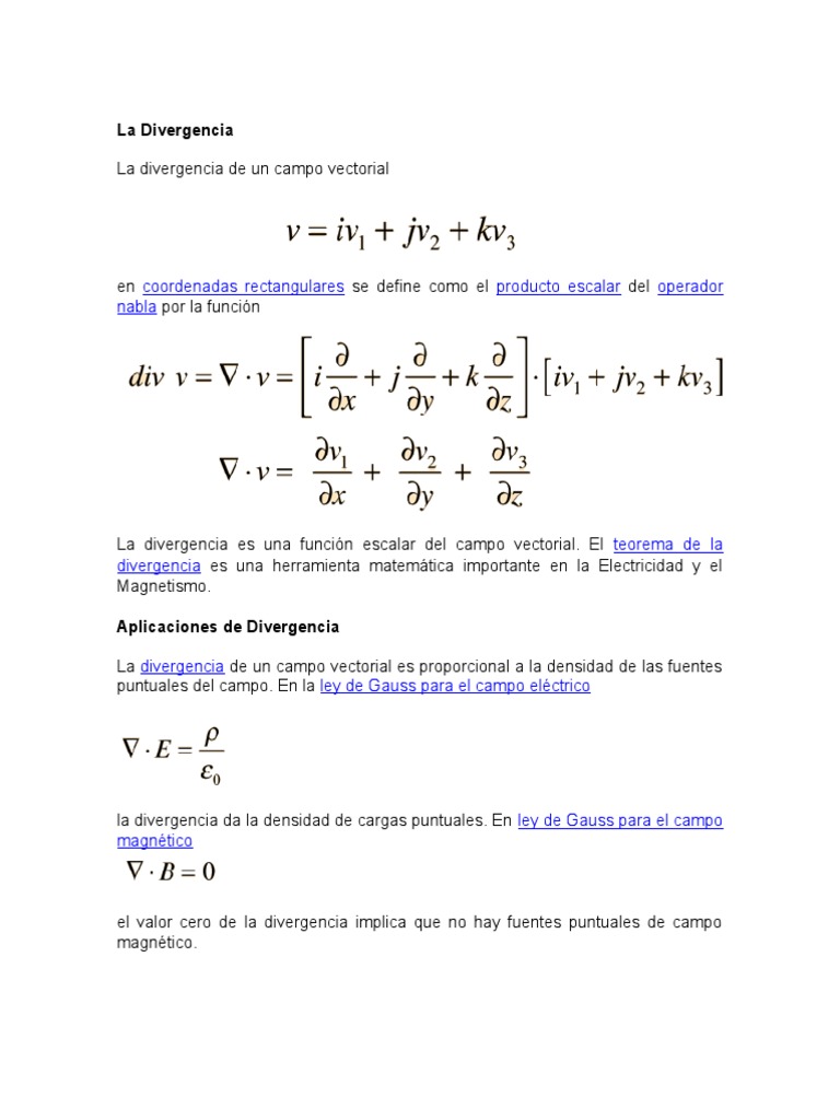 La Divergencia.docx | Divergencia | Vector euclidiano