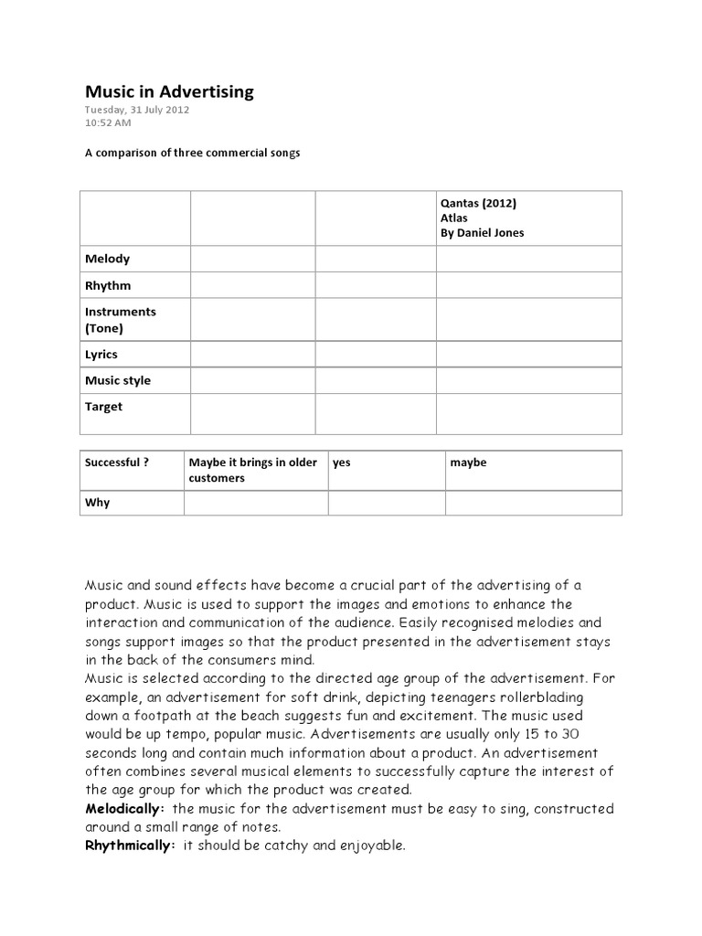 Music in Advertising | PDF | Advertising | Performing Arts