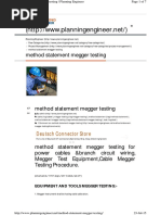 Megger Test Report Form | PDF | Electricity | Equipment