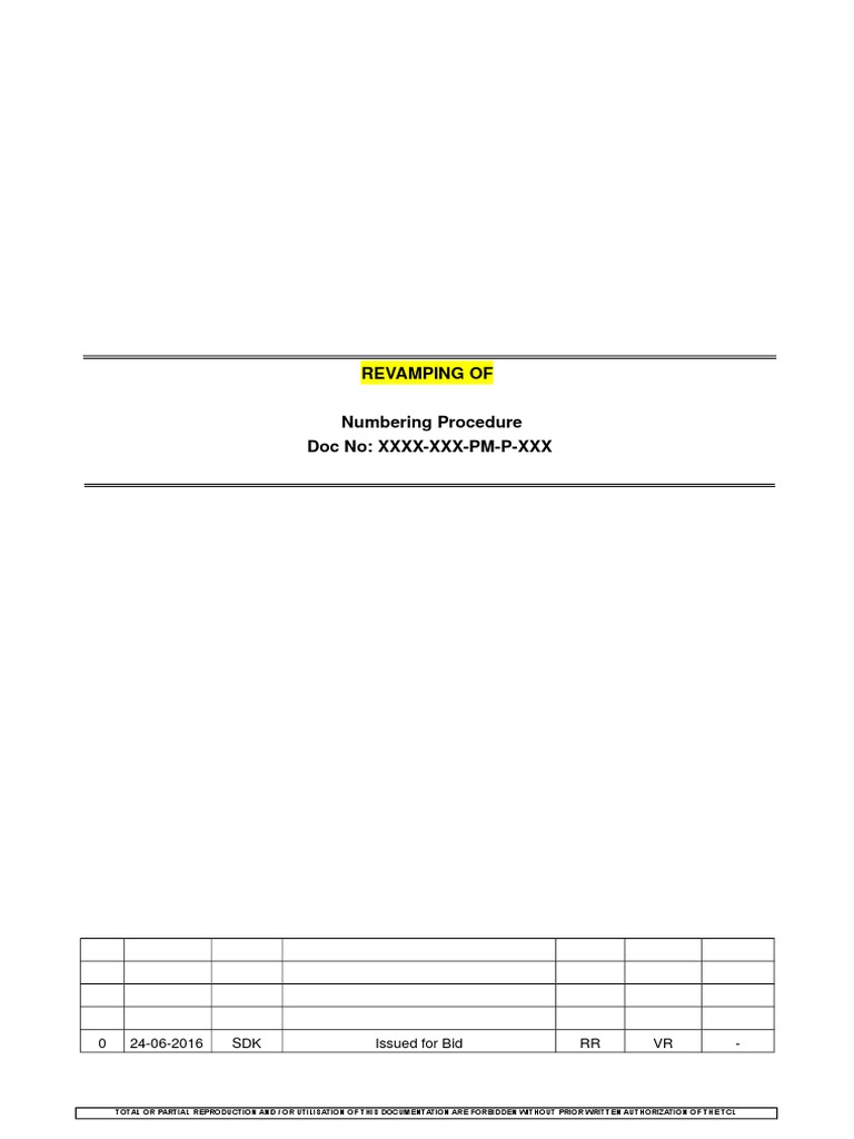 Document and Drawing Numbering Procedure, Rev.0 | Specification ...