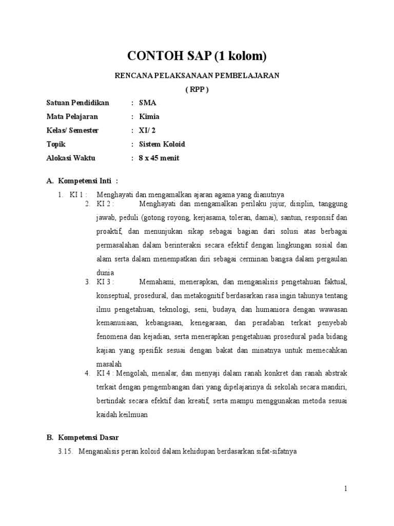 Pekerti Contoh Sap | PDF