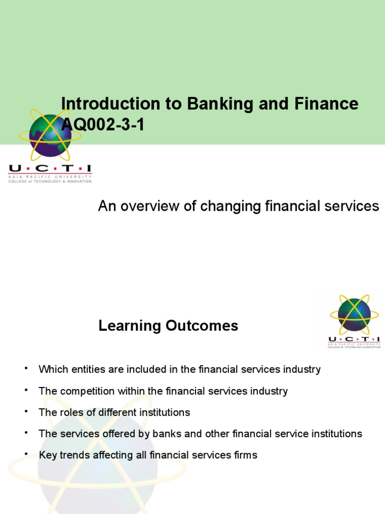 Chapter 1 - An Overview of Changing Financial Services Industry | PDF ...