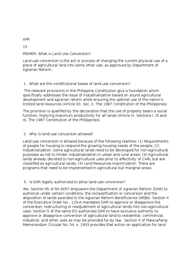 Land Conversion | PDF | Leasehold Estate | Agriculture