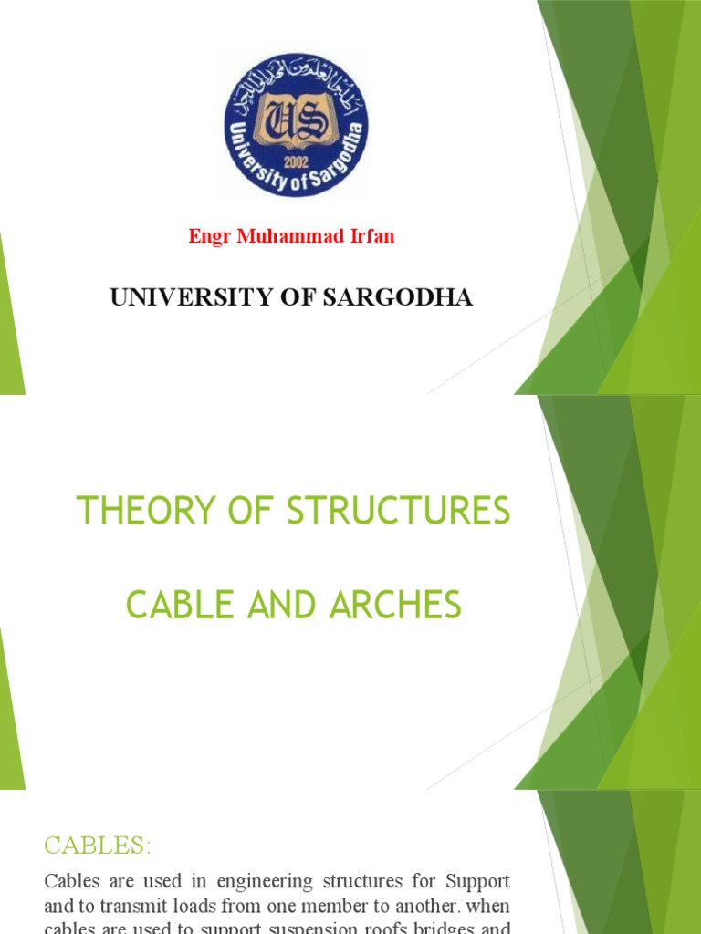 04 Theory of Structure Cables and Arches | PDF | Bending | Bridge