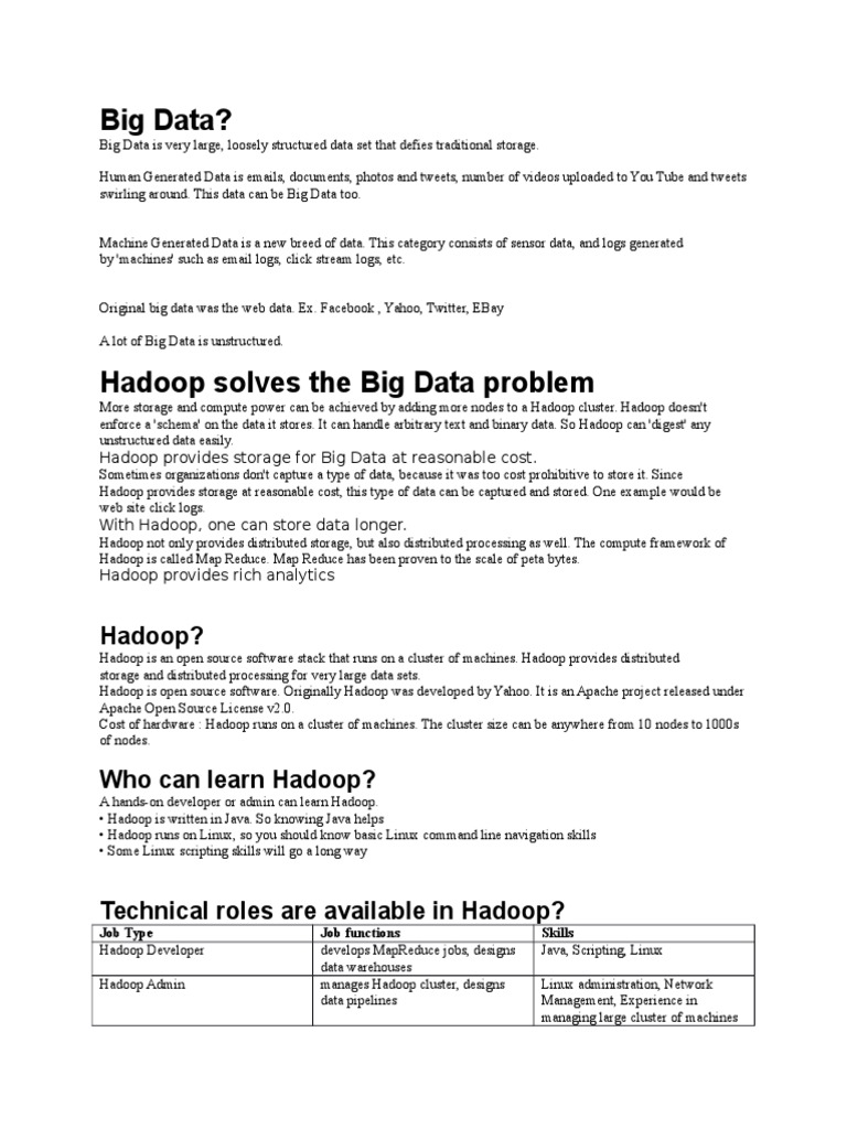 Big Data?: Hadoop? | PDF | Apache Hadoop | Map Reduce