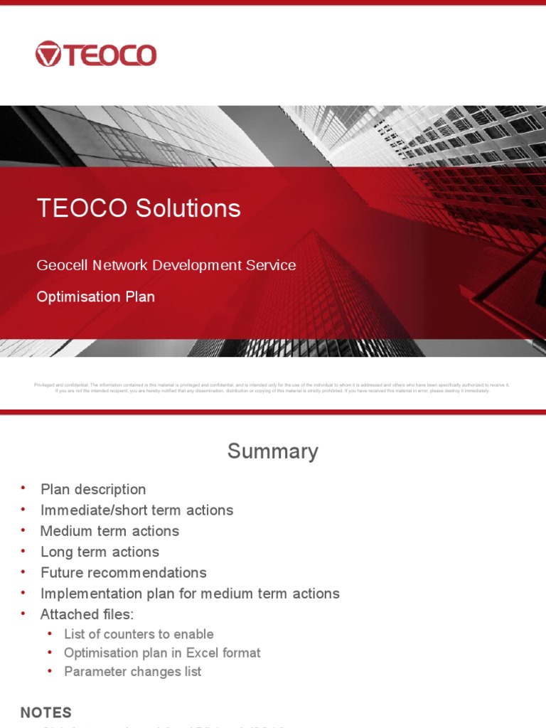 Geocell LTE Optimisation Plan v1 | PDF | Scheduling (Computing) | Transmission Control Protocol
