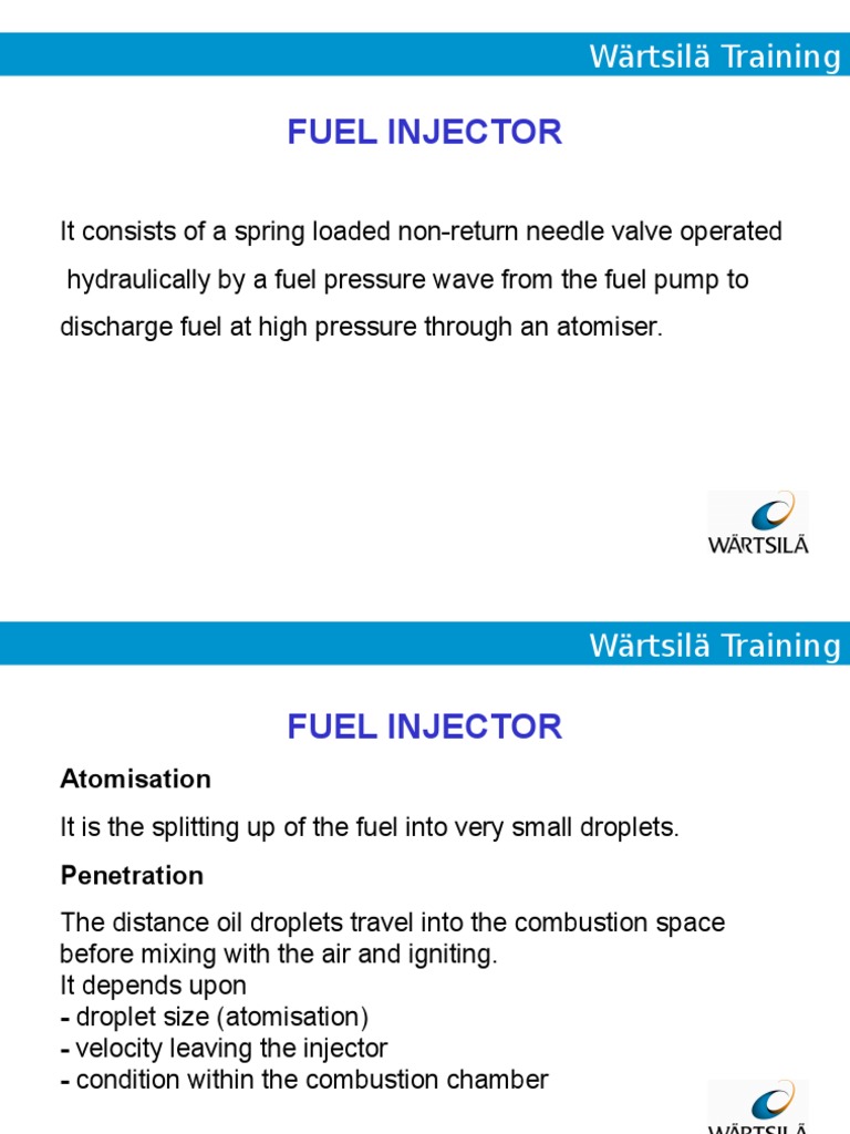 Fuel Injector: Wärtsilä Training Wärtsilä Training | PDF