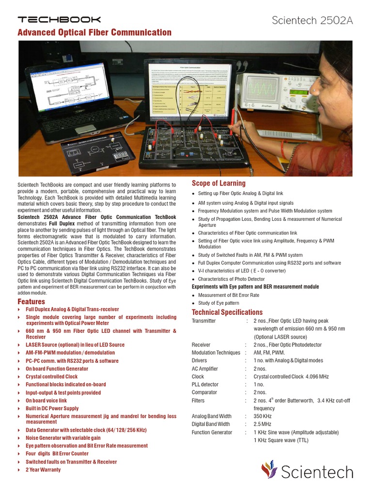 Scientech 2502A | PDF | Modulation | Optical Fiber