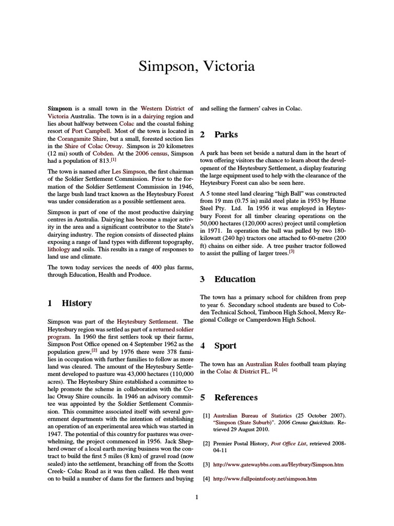 Simpson, Victoria | PDF | Nature