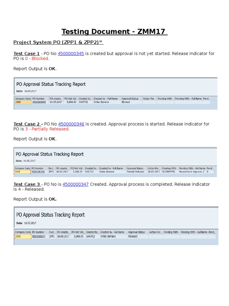 Testing Document - ZMM17 | PDF | Technology & Engineering