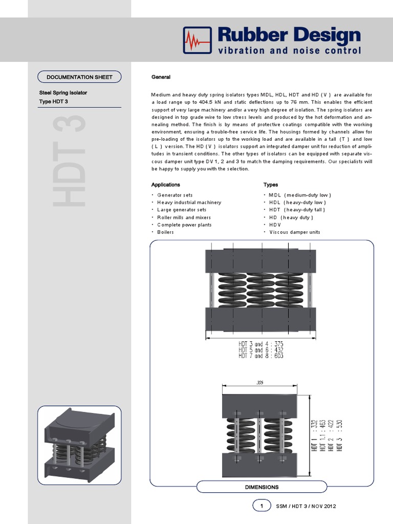 Documentation Sheet Steel Spring Isolator General | PDF | Industries ...