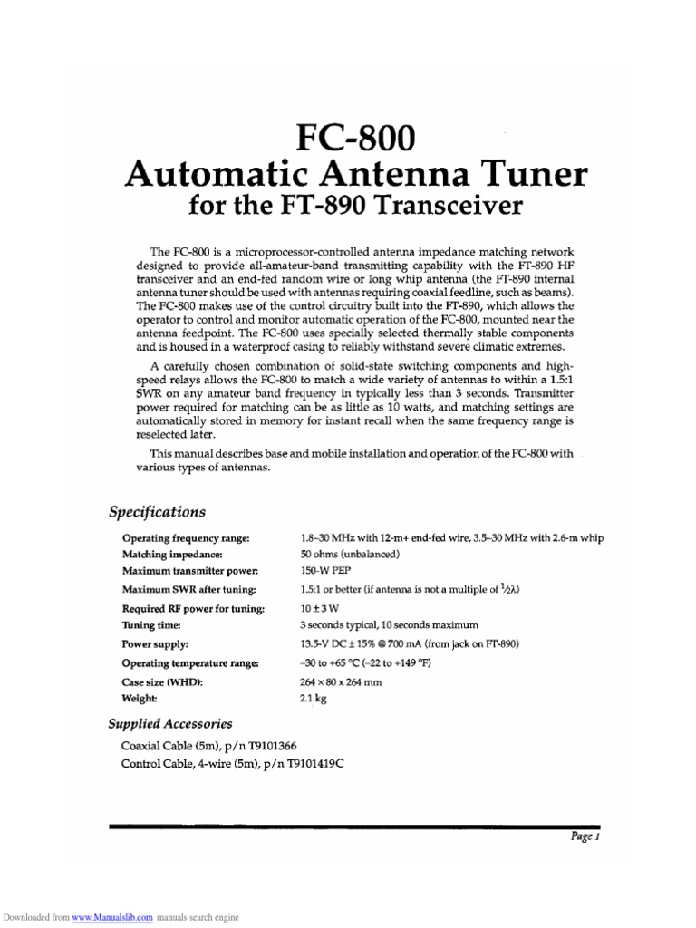 fc800 Manual PDF | PDF