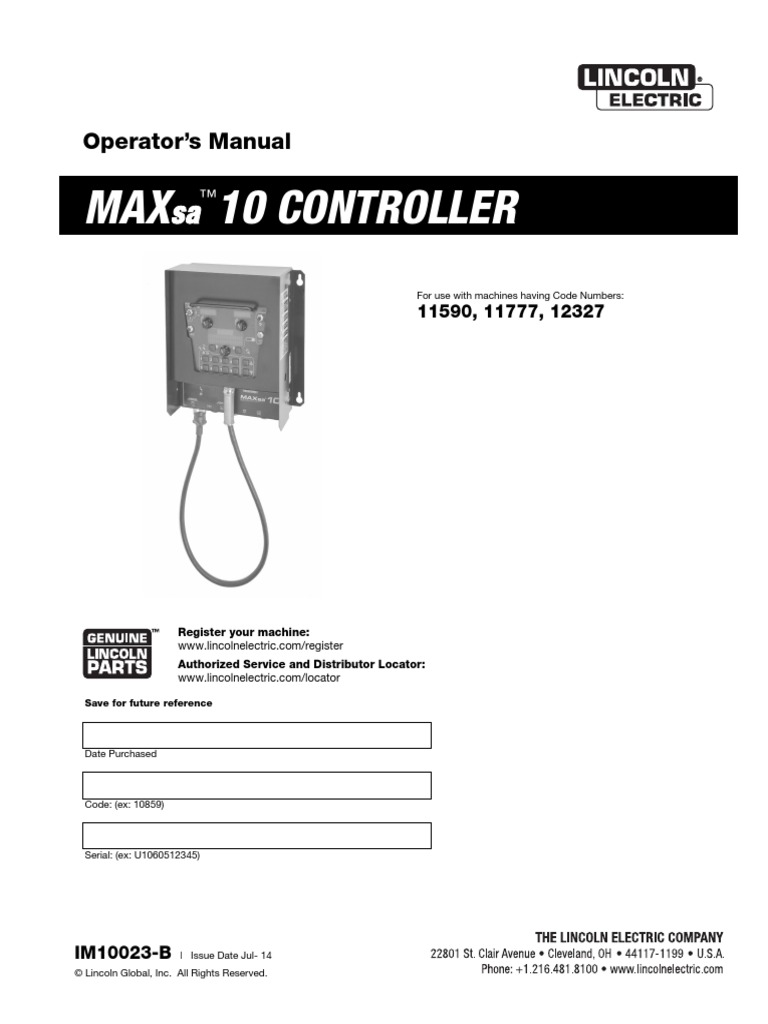 MAXsa 10 Controller | PDF | Welding | Construction