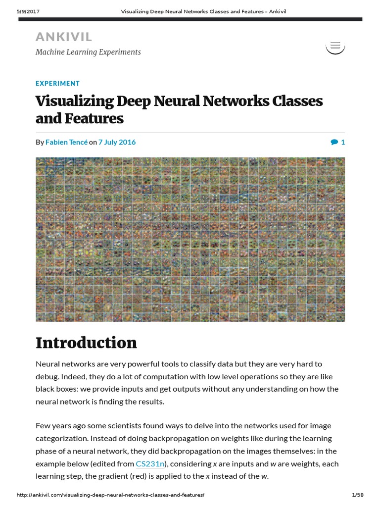 Visualizing Deep Neural Networks Classes and Features - Ankivil | PDF ...