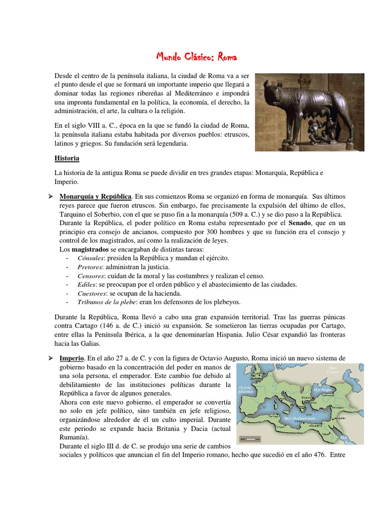 Roma Resumen | PDF | Roma antigua | imperio Romano
