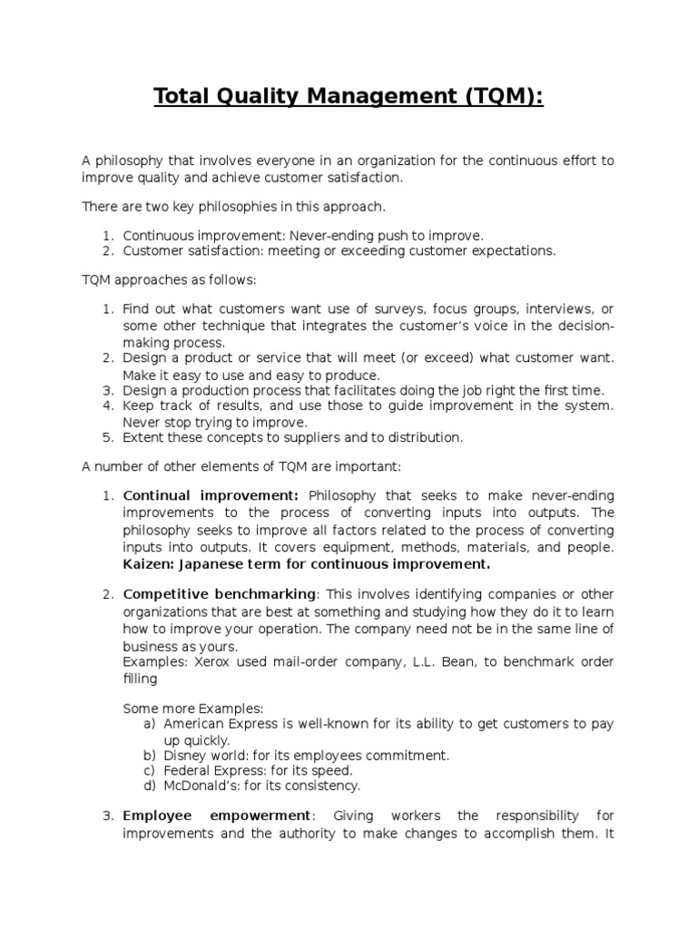 Total Quality Management (TQM) :: Kaizen: Japanese Term For Continuous ...