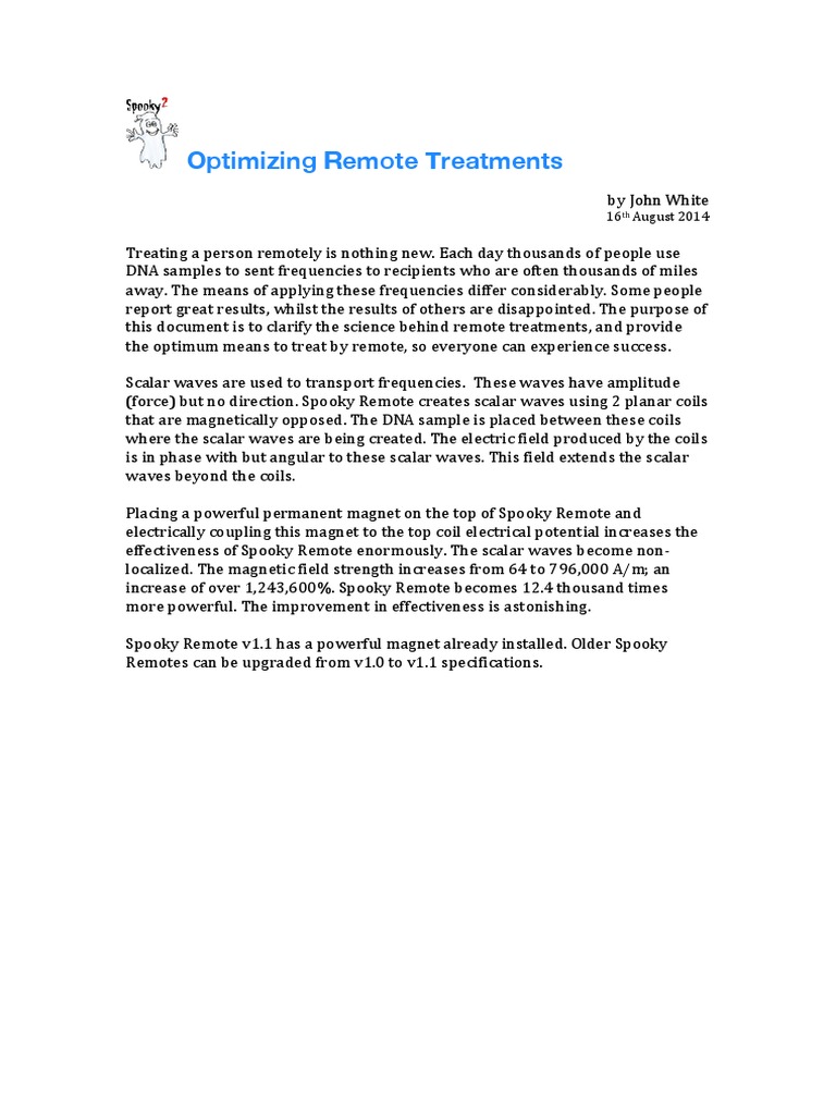 Spooky2 Optimising Remote Treatments | PDF | Compass | Magnet