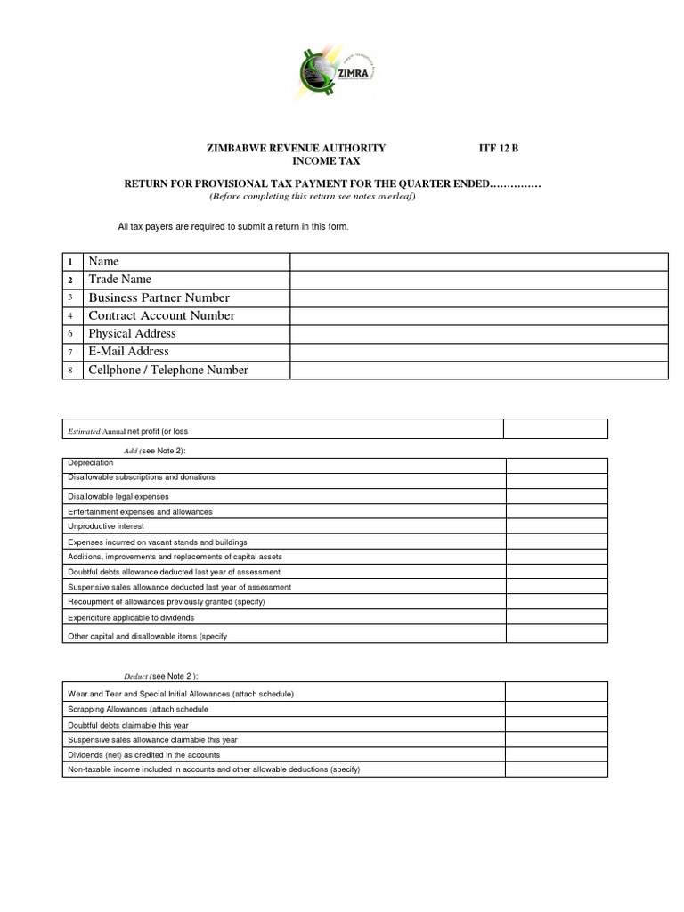 Return For Provisional Tax Payment | PDF | Expense | Government Finances